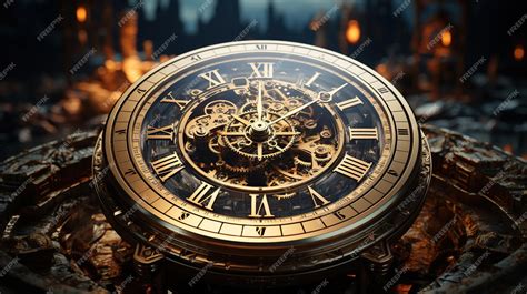 Premium Photo Antique Clock With A Variety Of Small And Large Gears And Cogs Time Machine