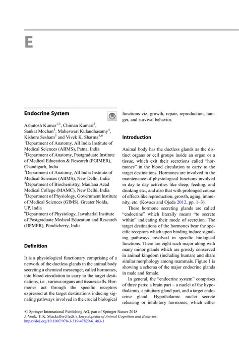 Pdf Endocrine System