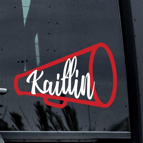 Cheer Name Decal Cheer Decal Megaphone Decal Cheerleader Decal Decal Laptop Decal