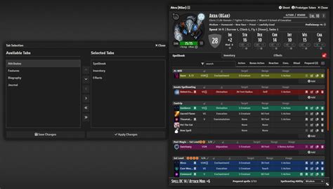 Add Option To Customize What Tabs Are Displayed · Issue 57 · Kgarfoundry Vtt Tidy 5e Sheets