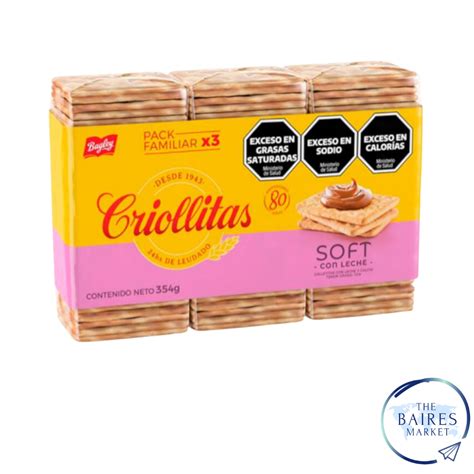 Galletas Crackers Lacteadas Con Leche Y Calcio Criollitas Pack 3 Un
