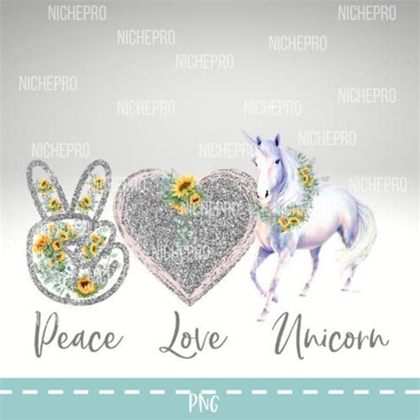 Peace Love Unicorn Png Birthday Girl Unicorn Unicorn Clipart For Tee