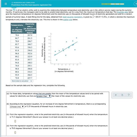 Solved II O REGRESSION AND CORRELATION Predictions From The Chegg