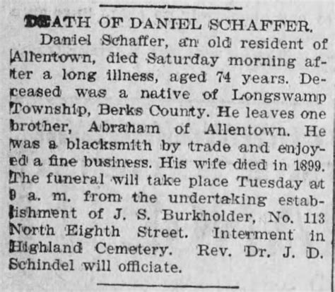 Death Of Daniel Schaffer ™