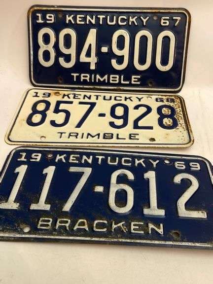 1967 1968 1969 Kentucky Plates Resettled Life