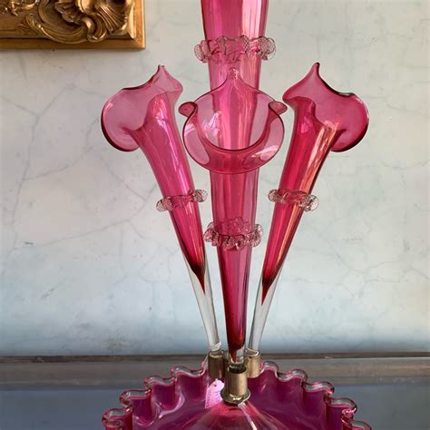 Tall Victorian Ruby Glass Epergne C 1880 Moorabool Antiques Galleries