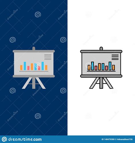 Presentation Project Graph Business Icons Flat And Line Filled Icon Set Vector Blue