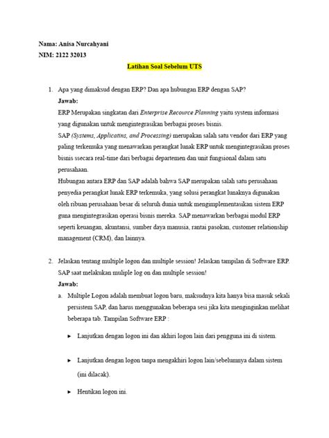 Soal Ringkasan Materi Erpf Sertifikasi Pdf Bisnis