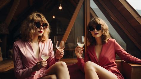 Premium Ai Image Photo Of Two Girls In Sunglasses With Glasses In A Triangular Country House
