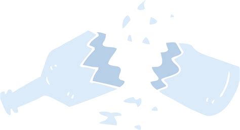 Flat Color Illustration Cartoon Smashed Glass Bottle 45301822 Png