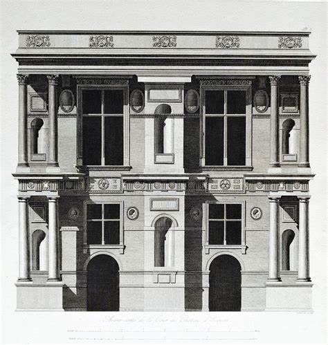 Proantic Engraving Architecture Etching Ecouen Castle Empire Period