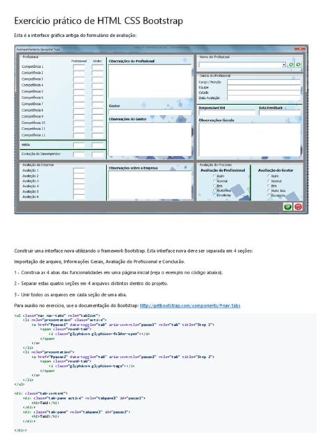 Exercício Prático De Html Css Bootstrap Pdf