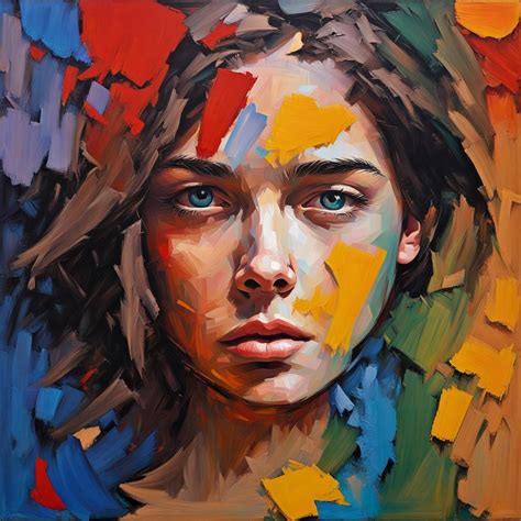 Heavy Brush Strokes Create Colorful Semi Abstract Portrait Paintings