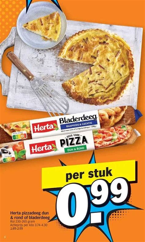 Herta Pizzadeeg Dun And Rond Of Bladerdeeg Aanbieding Bij Albert Heijn Folderfeestnl