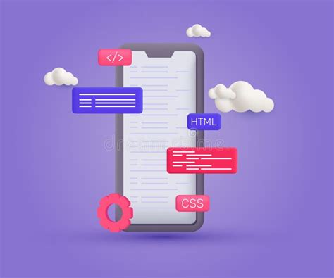3d Realistic Smartphone Website Programming Coding Web Development