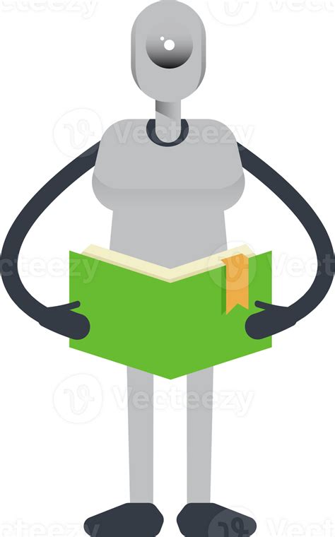 Humanoid Robot Character Reading Book 53410314 Png