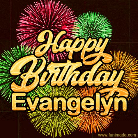Stunning Birthday  For Evangelyn Bright Fireworks Design Download On