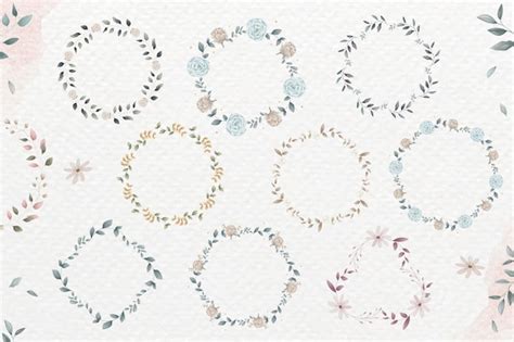 Premium Vector Blank Leafy Frame Design Set Vector