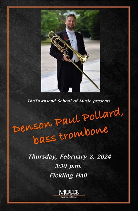 Dr Denson Paul Pollard Bass Trombone Mercer University Mccorkle