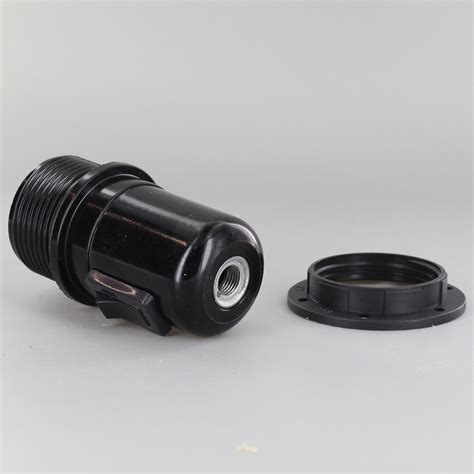Black E 26 Phenolic Toggle Switch Socket Threaded With Shoulder And Ring