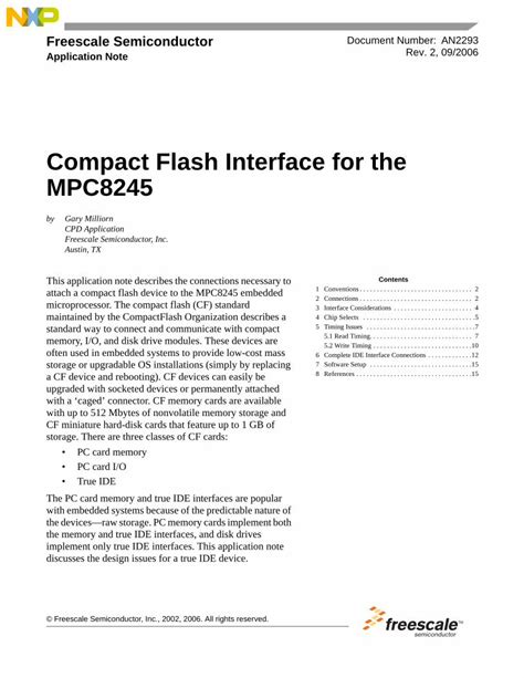 Pdf Compact Flash Interface For The Mpc8245 Flash Interface For The Mpc8245 Rev 2 8