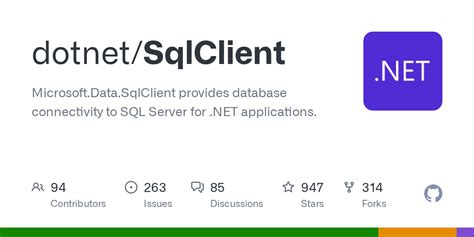 Github Dotnetsqlclient Microsoftdatasqlclient Provides Database Connectivity To Sql Server