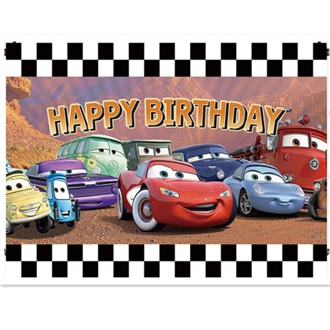 125x80cm Cars Lightning Mcqueen Photo Backdrop Photography Background Birthday Party Decoration
