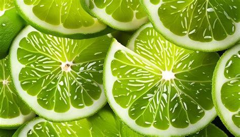 Lime Whole Half Slice Leaf Isolated Premium Ai Generated Image