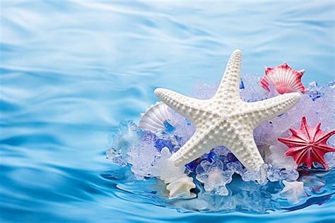 Sea Shell On The Ice In Backwater Background High Resolution Sea