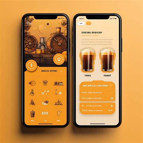 Premium Ai Image Mobile App Layout Design Of Craft Beer Delivery With