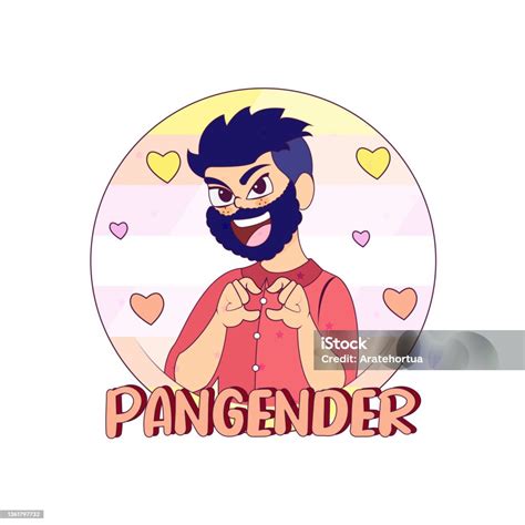 Isolated Happy Pangender Person Vector Stock Illustration Download