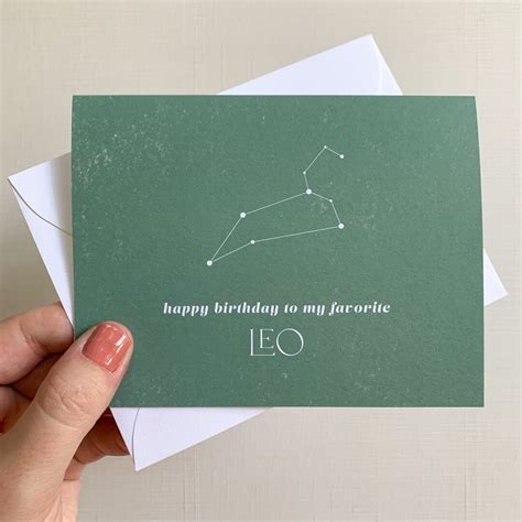 Happy Birthday To My Favorite Leo Zodiac Birthday Card Jul 23 Aug 22 Etsy