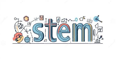 Colorful Stem Concept Illustration With Various Educational Elements
