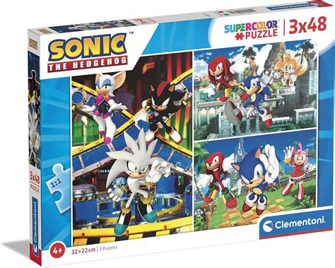 Clementoni 25280 Sonic Supercolor Sonic 3x48 Piece Jigsaw