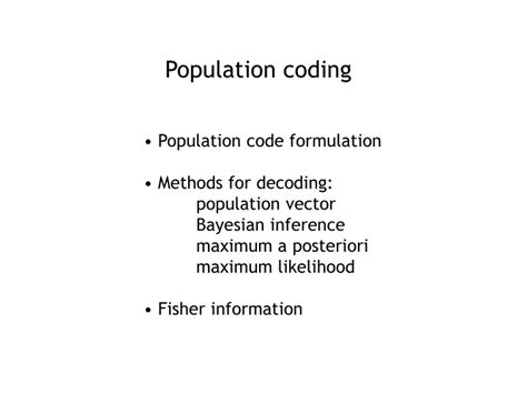 Ppt Population Coding Powerpoint Presentation Free Download Id9576386