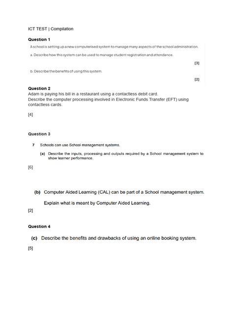 Ict Test Compilation Pdf