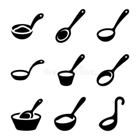 Serving Spoon Icon Set For Dining Stock Vector Illustration Of Utensil Graphics 391409662