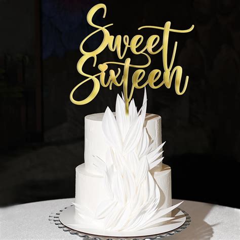 Wrackkiar Acrylic Sweet Sixteen Cake Topper 16th Birthday