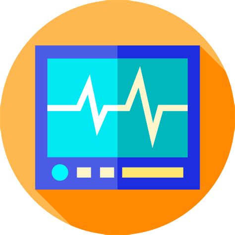 Electrocardiogram Flat Circular Flat Icon