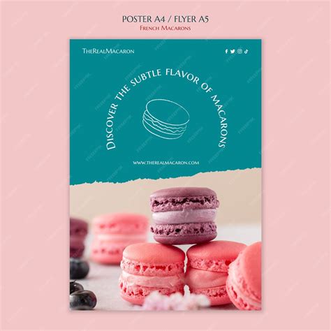 Free Psd Hand Drawn French Macarons Poster Template