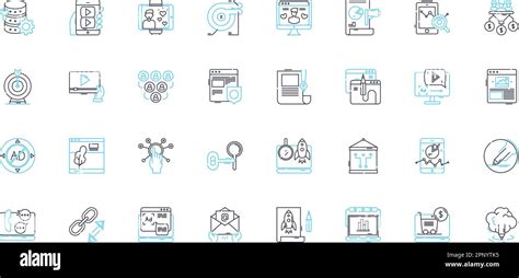 Digital Strategy Linear Icons Set Optimization Analytics Innovation Branding Conversion