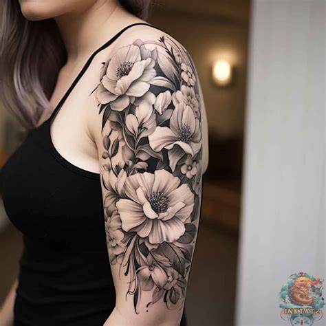 Flower Black And White Tattoo