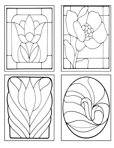 Printable Flower Stained Glass Patterns Printable Free Templates