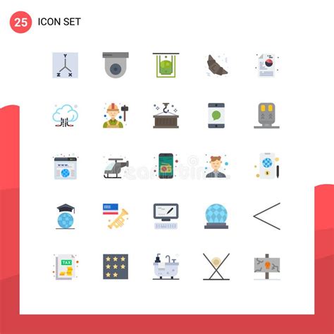 Editable Vector Line Pack Of 25 Simple Flat Colors Of Storage Cloud Money Diagram Creative