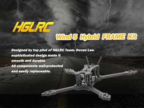 Hglrc Wind 5 5inch Hybrid Frame Kit For Fpv Racing Drone