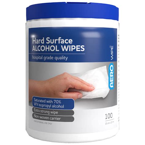 Aerowipe 70 Isopropyl Alcohol Hard Surface Wipes Tub 100