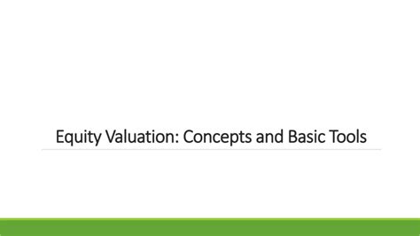 Equity Valuation