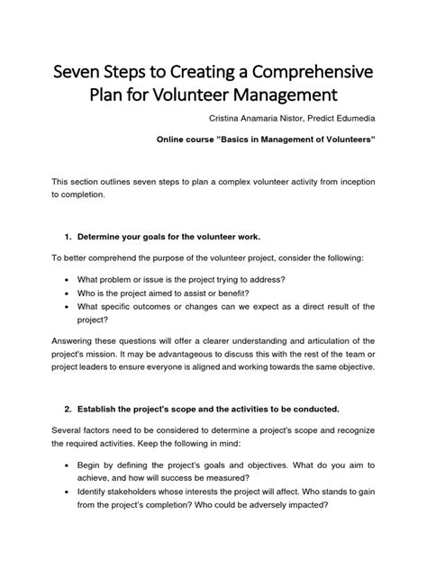 Article Planforvolunteermanagementv2 Pdf