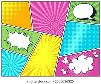 Comic Books Dialog Bubbles Cartoon Book Stock Vector Royalty Free