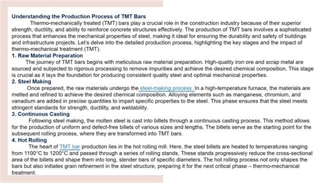 Ppt Understanding The Production Process Of Tmt Bars Powerpoint